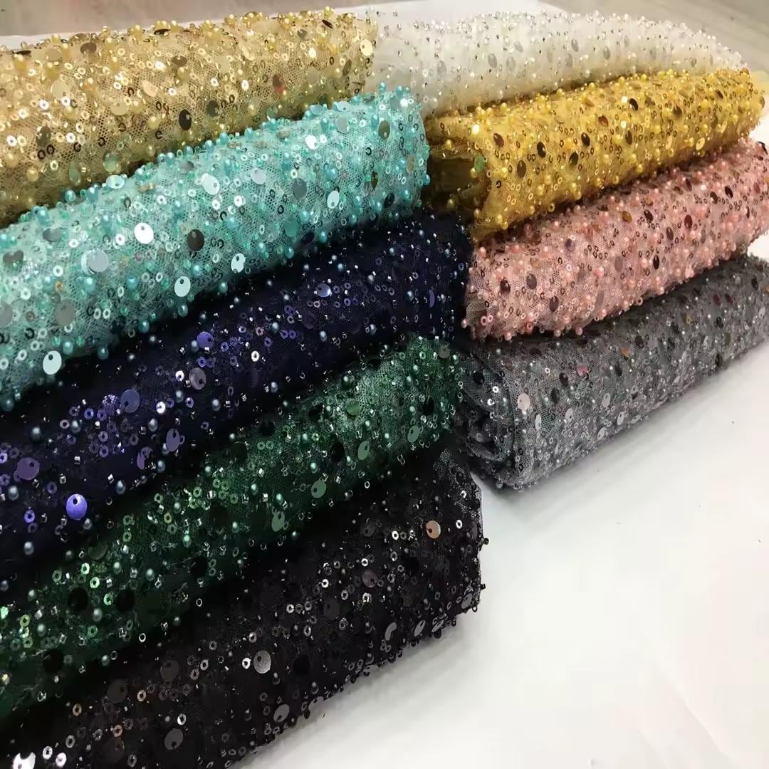 Beaded Sequin Lace Fabric, Haute Couture Tulle, 5 Yards - Etsy