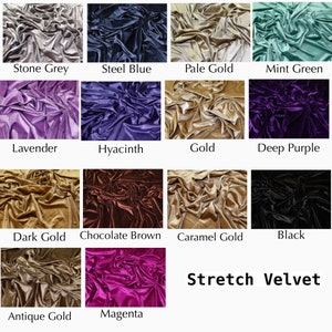 Stretchy Velvet Fabric by the Yard Stretch Fabrics Polyester Spandex ...