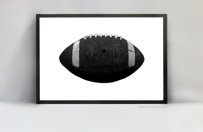 Football Home Decor Black and White American Football - Etsy