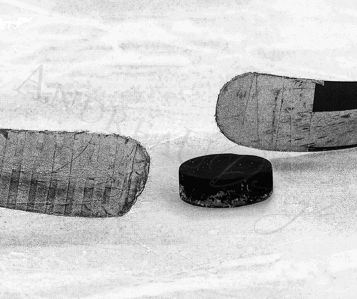 Set of 3 Black and White Hockey Stick and Puck Prints Hockey - Etsy Canada