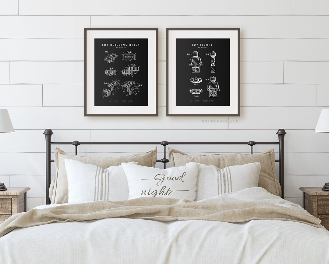 Matching Figure and Building Toy Patent Art, Modern Hobby Wall Art ...