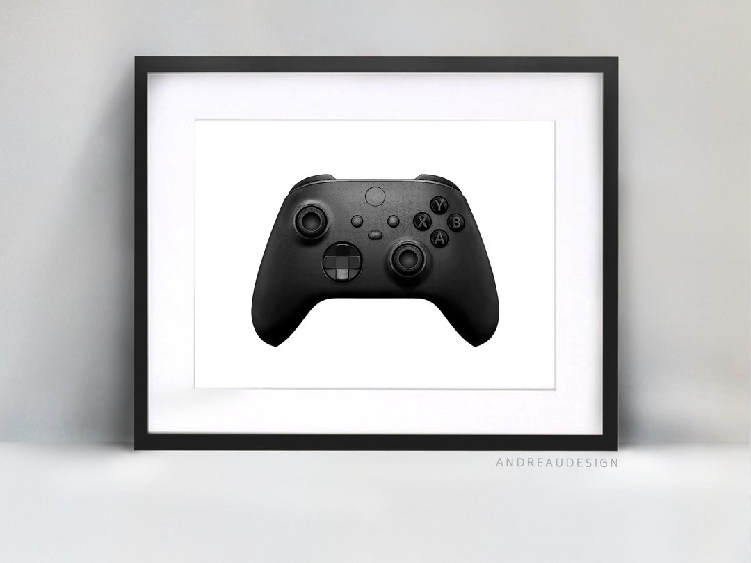 Video Game Controller Xbox Wall Art, Black and White Teen Printable ...