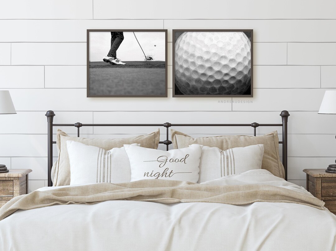 Matching Golf Ball Sports Printable Art, Black and White Golfing Home ...