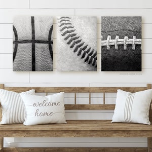 Matching Vertical Black and White Sports Balls Prints, Teen Boy ...