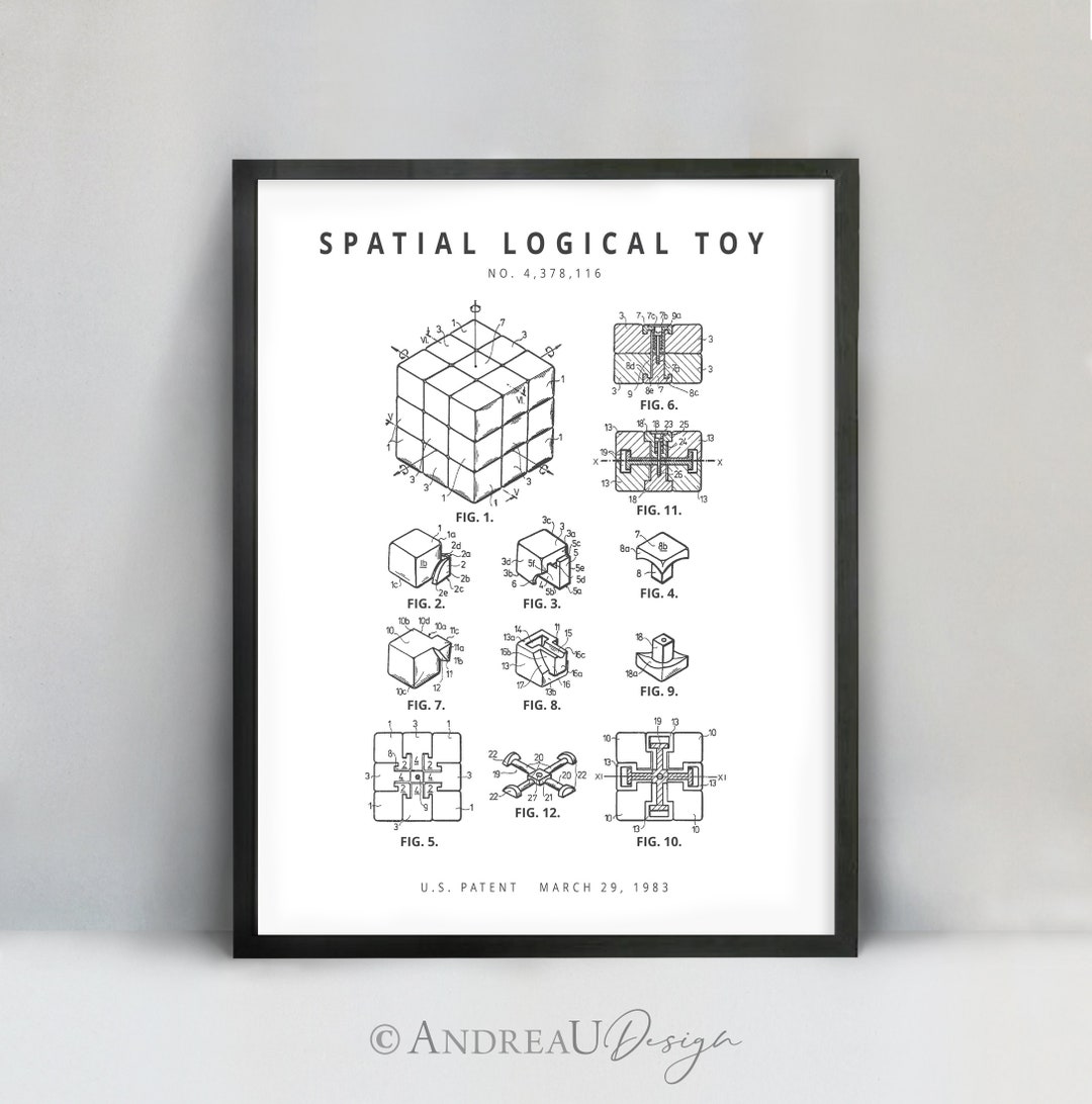 Spatial Logical Toy Patent, Toy Cube Wall Art, Teen Boy Bedroom ...