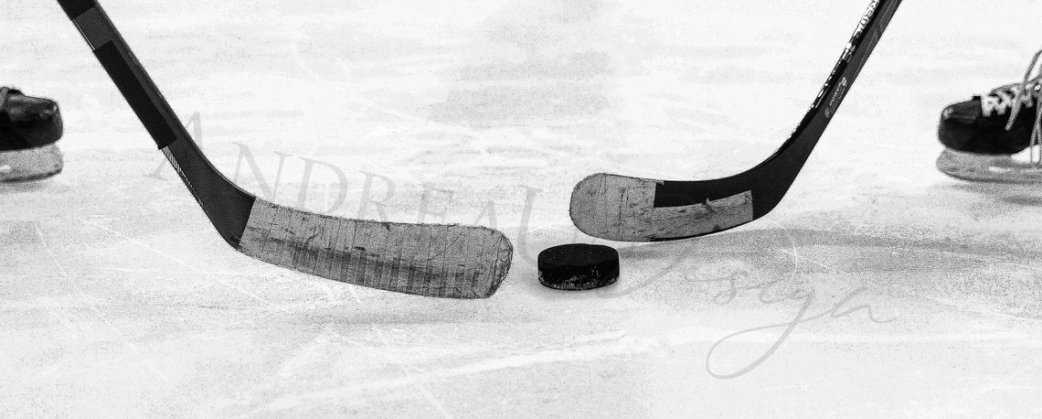 Set of 3 Black and White Hockey Stick and Puck Prints Hockey - Etsy Canada
