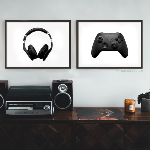 Black and White Gaming Wall Decor - Etsy