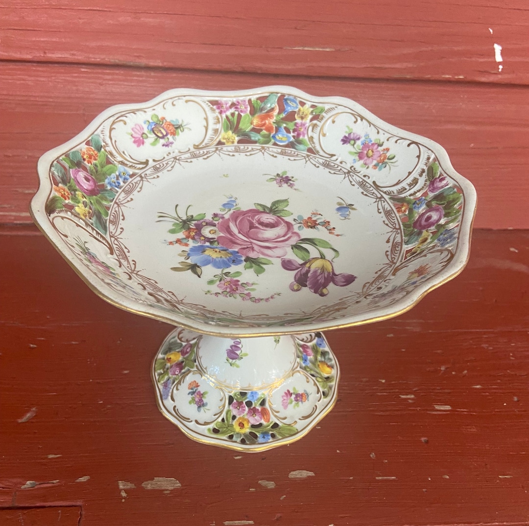 Dresden Porcelain Compote - Etsy