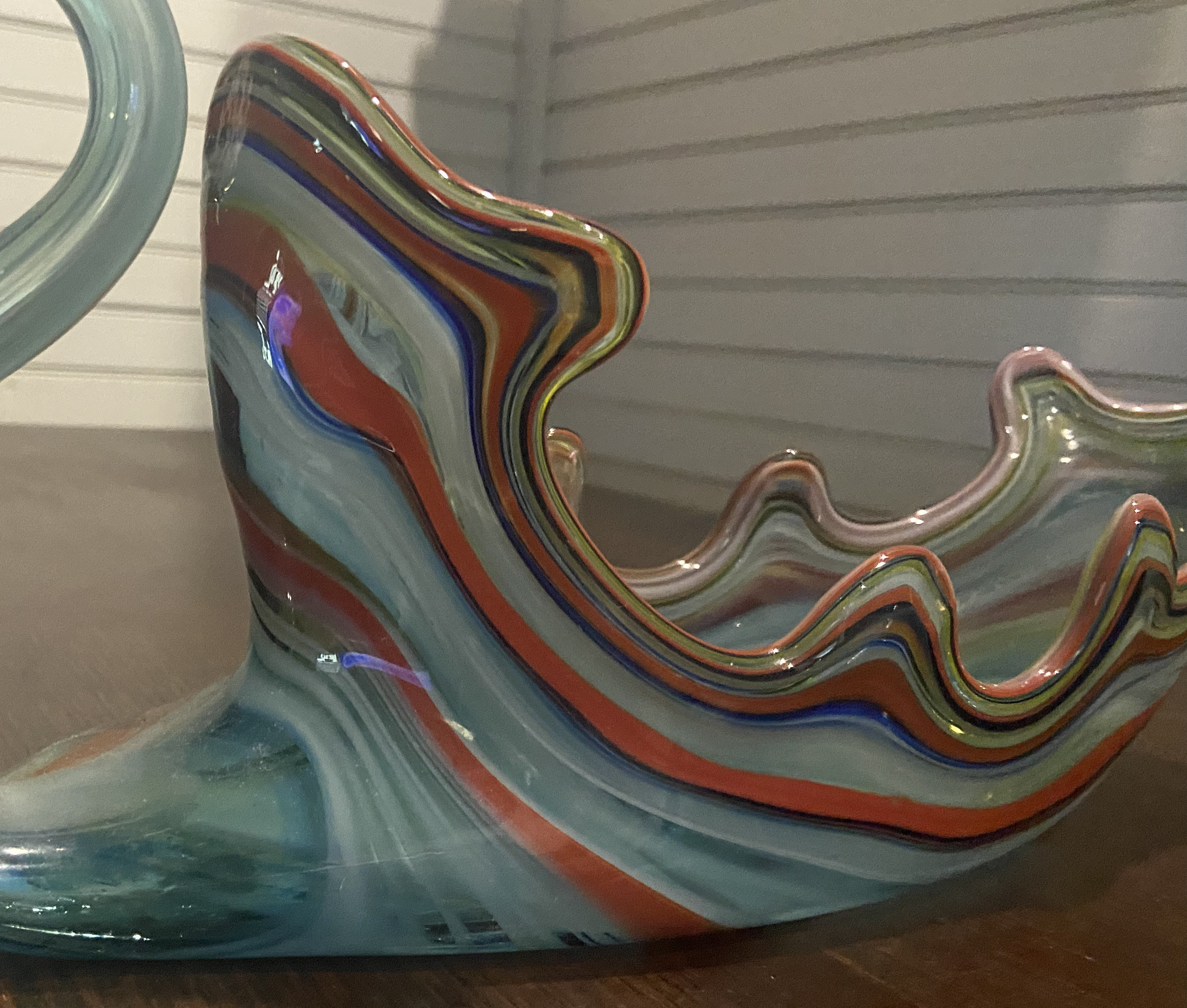 MCM Art Glass Swan Gorgeous Colors - Etsy