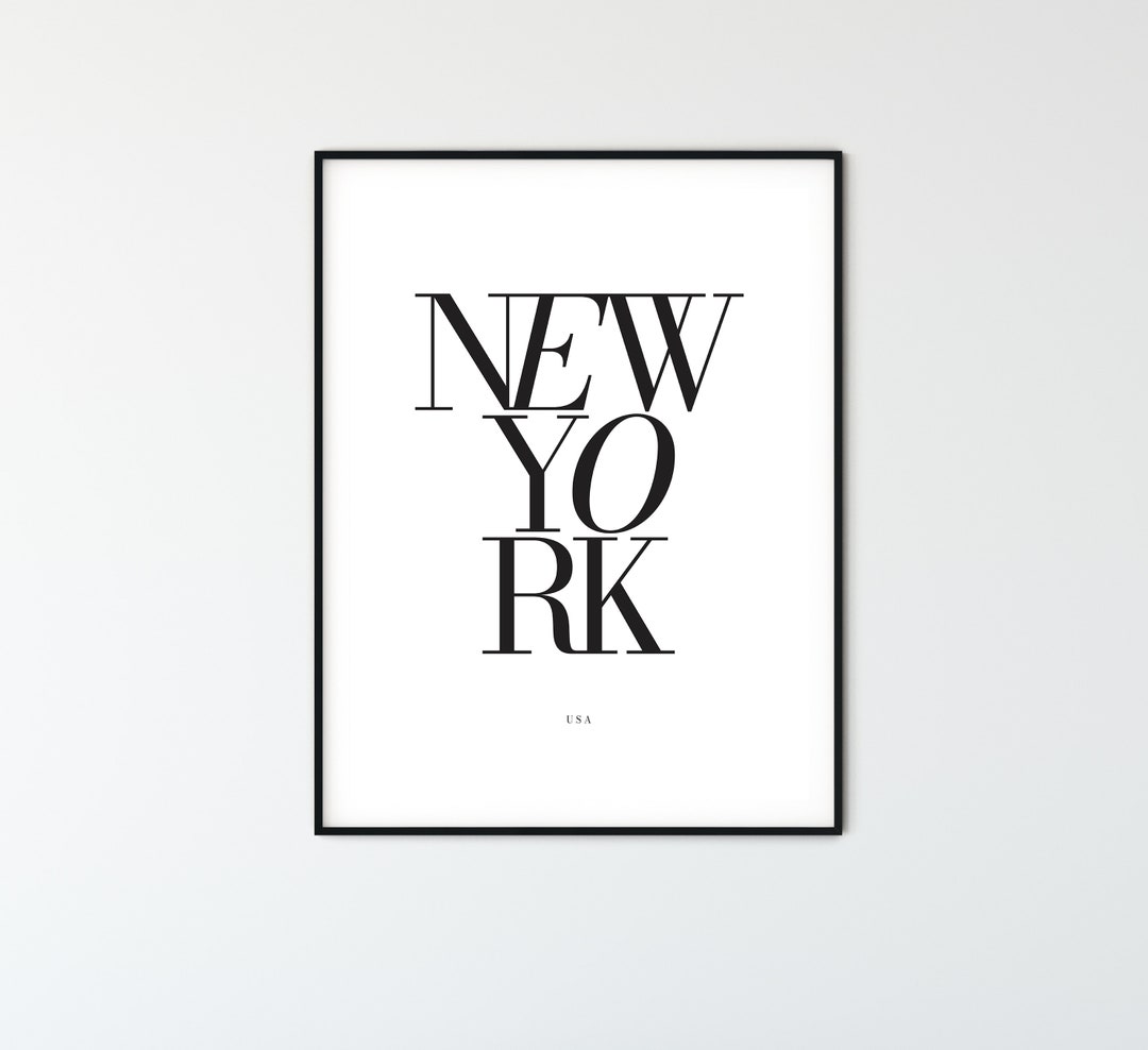 NEW YORK City Name Typography Poster Minimalist Printable Etsy NEW YORK City Name Typography Poster Minimalist Printable Etsy