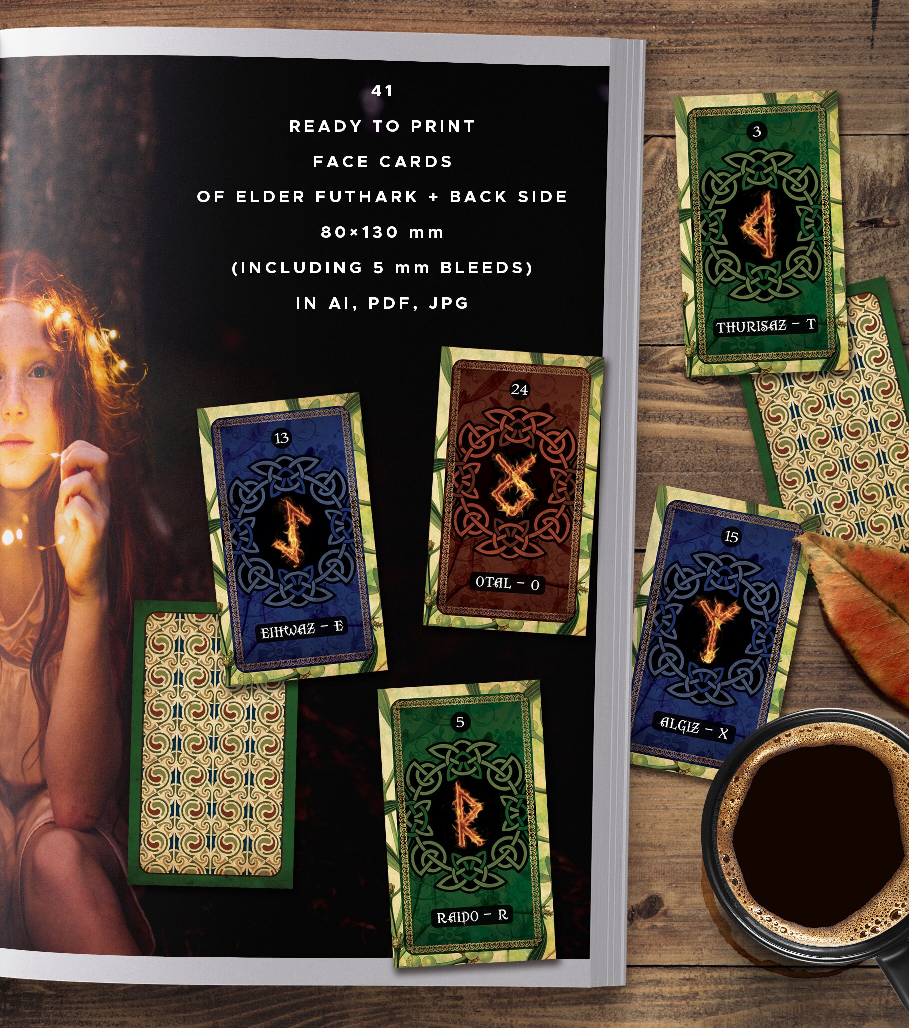 Runic Oracle Printable Card Deck Elder and Younger Futhark | Etsy