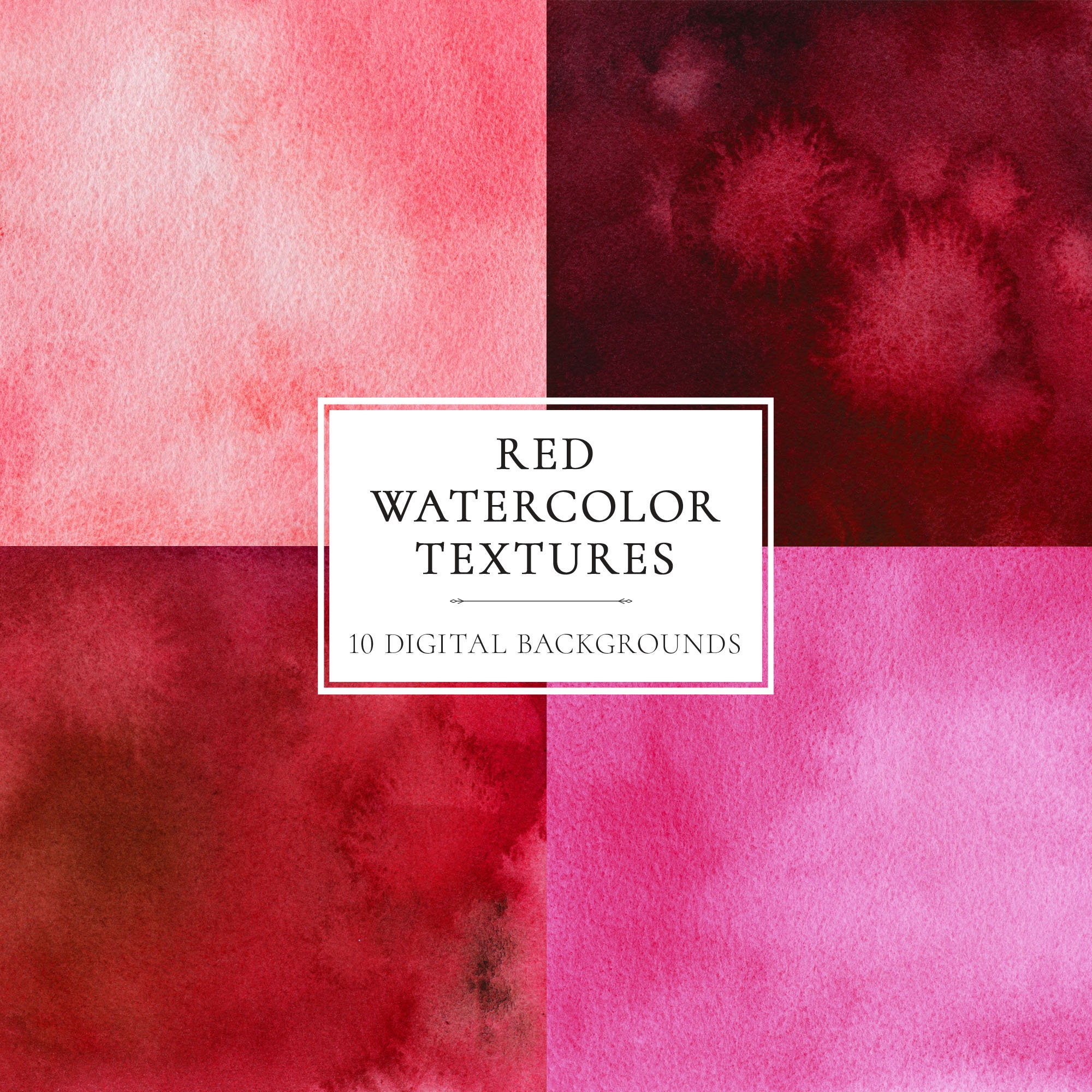 Red Watercolor Paper Textures: Abstract Digital Backgrounds (digital ...