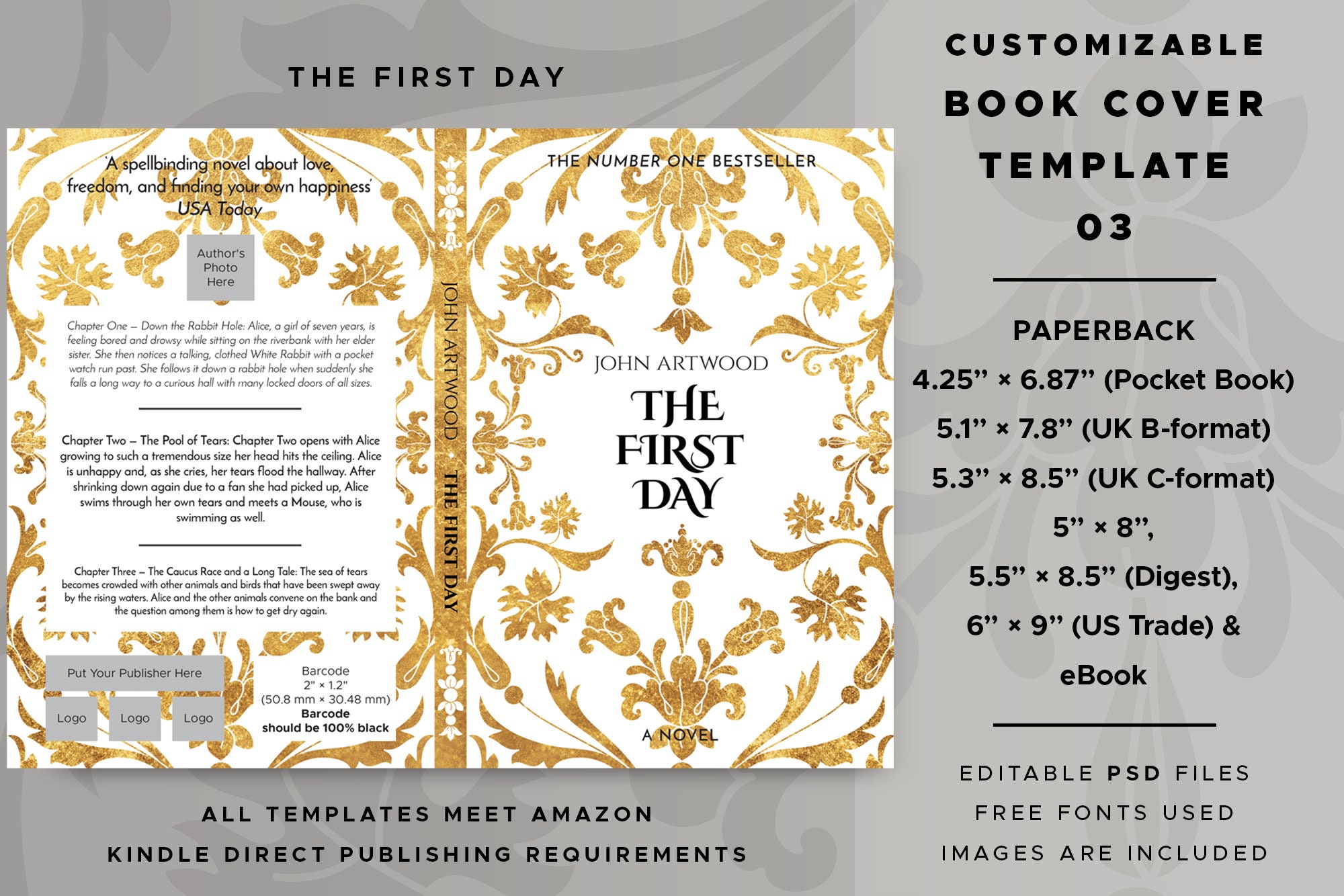 Premade Book Cover Design 03 Customizable Paperback or Ebook | Etsy