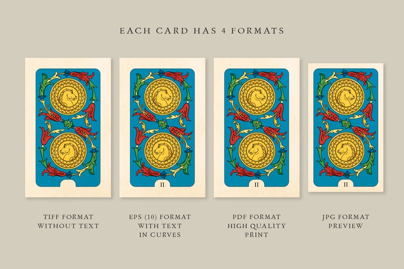 Horse Tarot Printable 56-card Deck Minor Arcana Ready to - Etsy