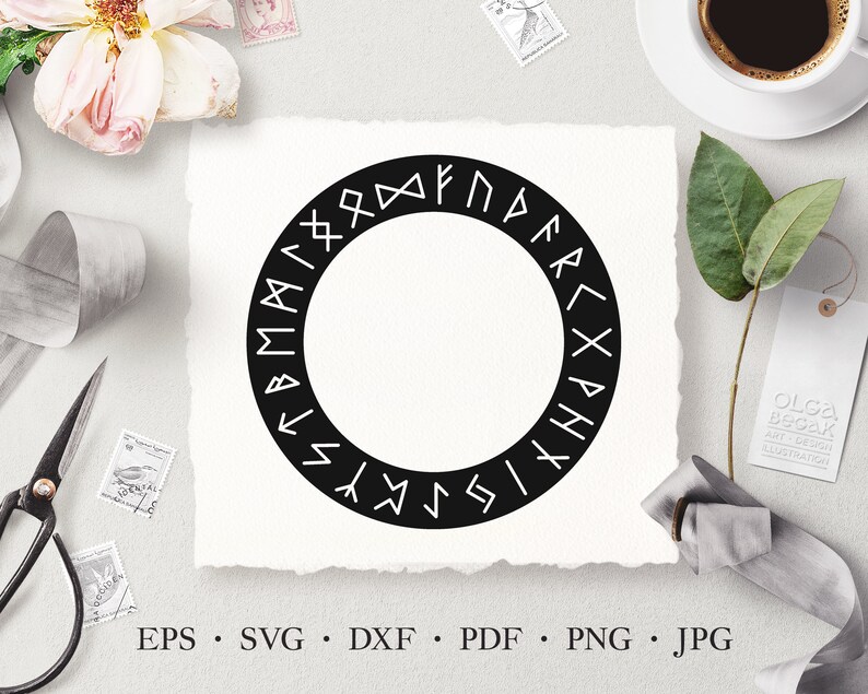 Runic Circle SVG, Runic Alphabet Wheel, Celtic Runes Letters Stencil ...