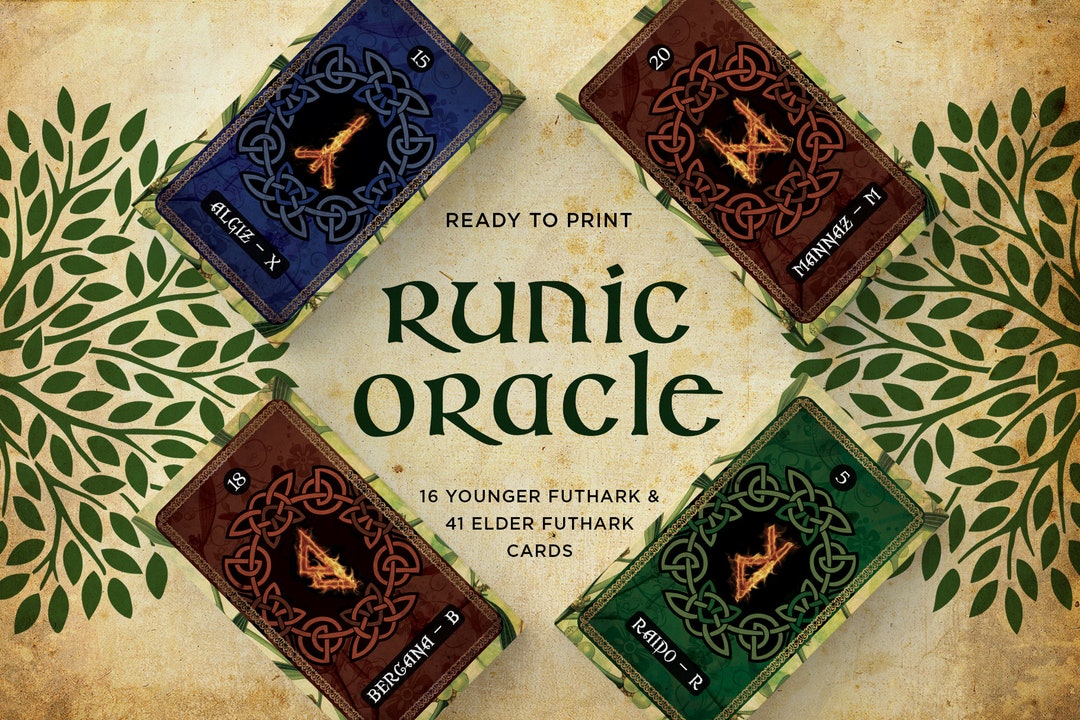 Runic Oracle Printable Card Deck, Elder and Younger Futhark Viking ...
