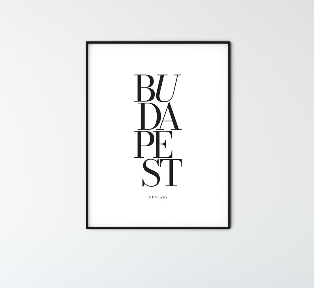 BUDAPEST City Name Typography Poster, Minimalist Printable Hungary Wall ...