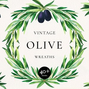 Olive Branch Wreaths Clip Art, Olive Tree Branches and Twigs, Olive ...