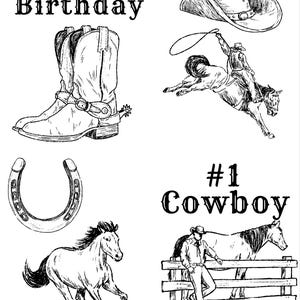 Cowboy Party Favor, Customizable Rodeo Coloring Pages, Western Birthday ...