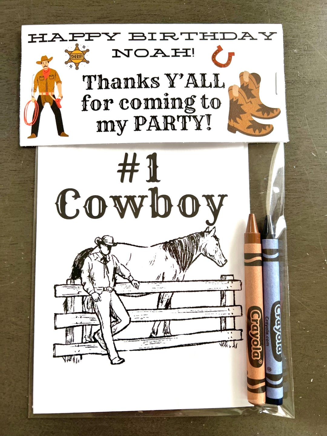 Cowboy Party Favor, Customizable Rodeo Coloring Pages, Western Birthday ...