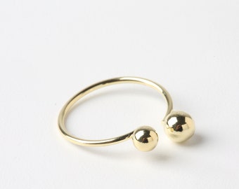 Double ball ring | Etsy