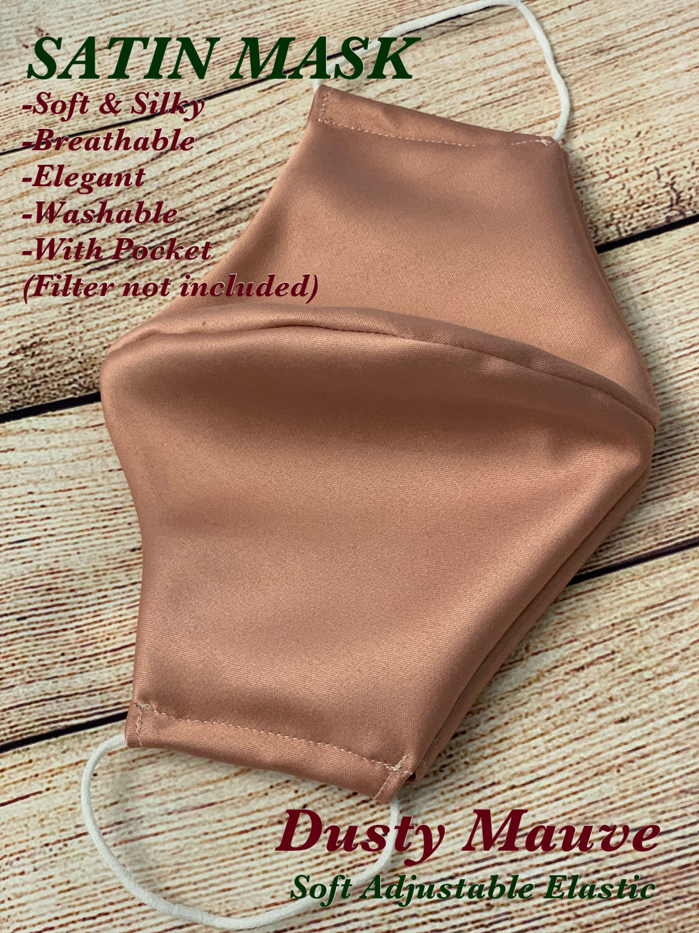 Satin Face Mask Mask With Pocket Silky Mask Washable | Etsy