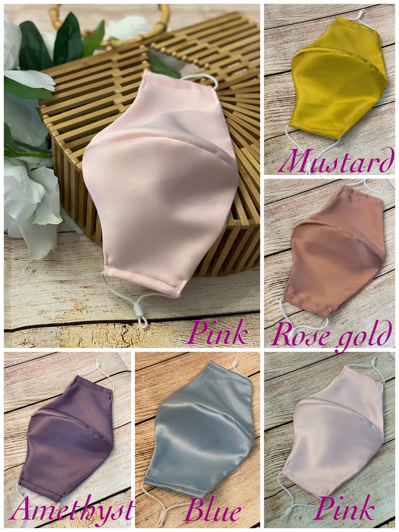 Satin Face Mask Mask With Pocket Silky Mask Washable - Etsy