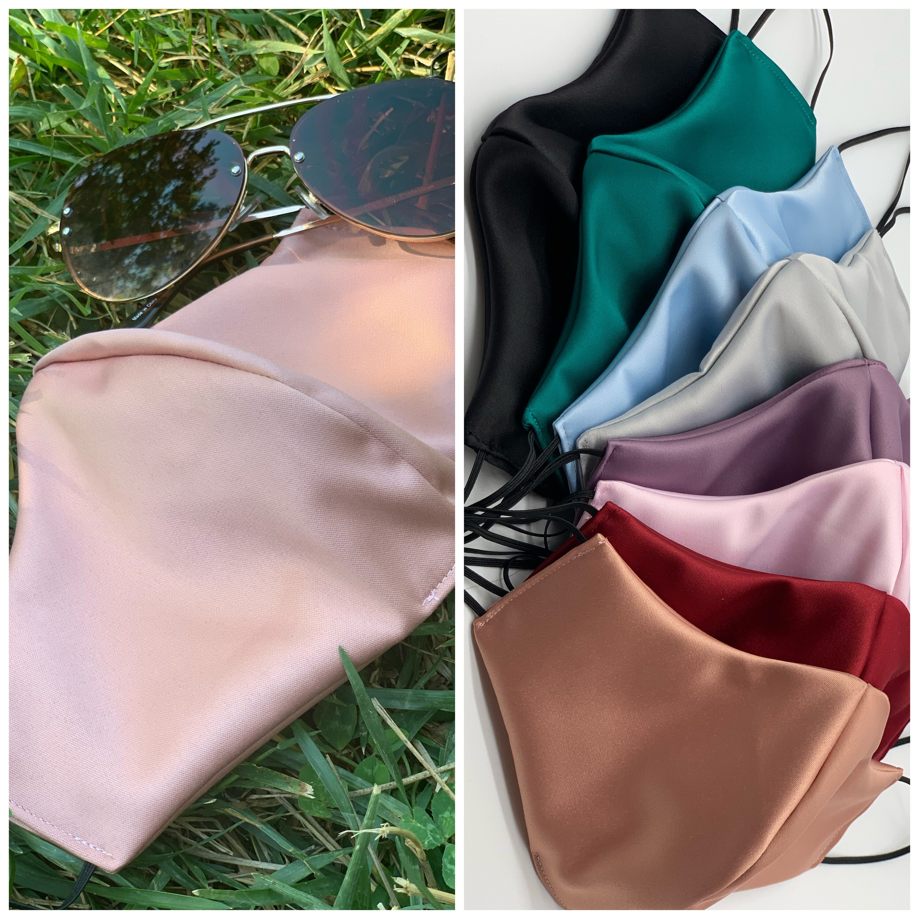 Satin Face Mask Mask With Pocket Silky Mask Washable | Etsy