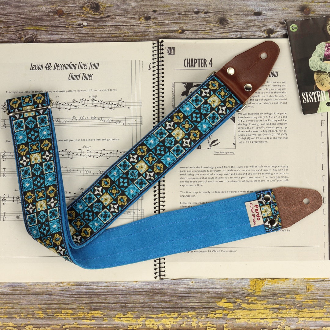 Jimi Hendrix Guitar Strap Blue Woodstock, Strap for Electric Guitar and ...