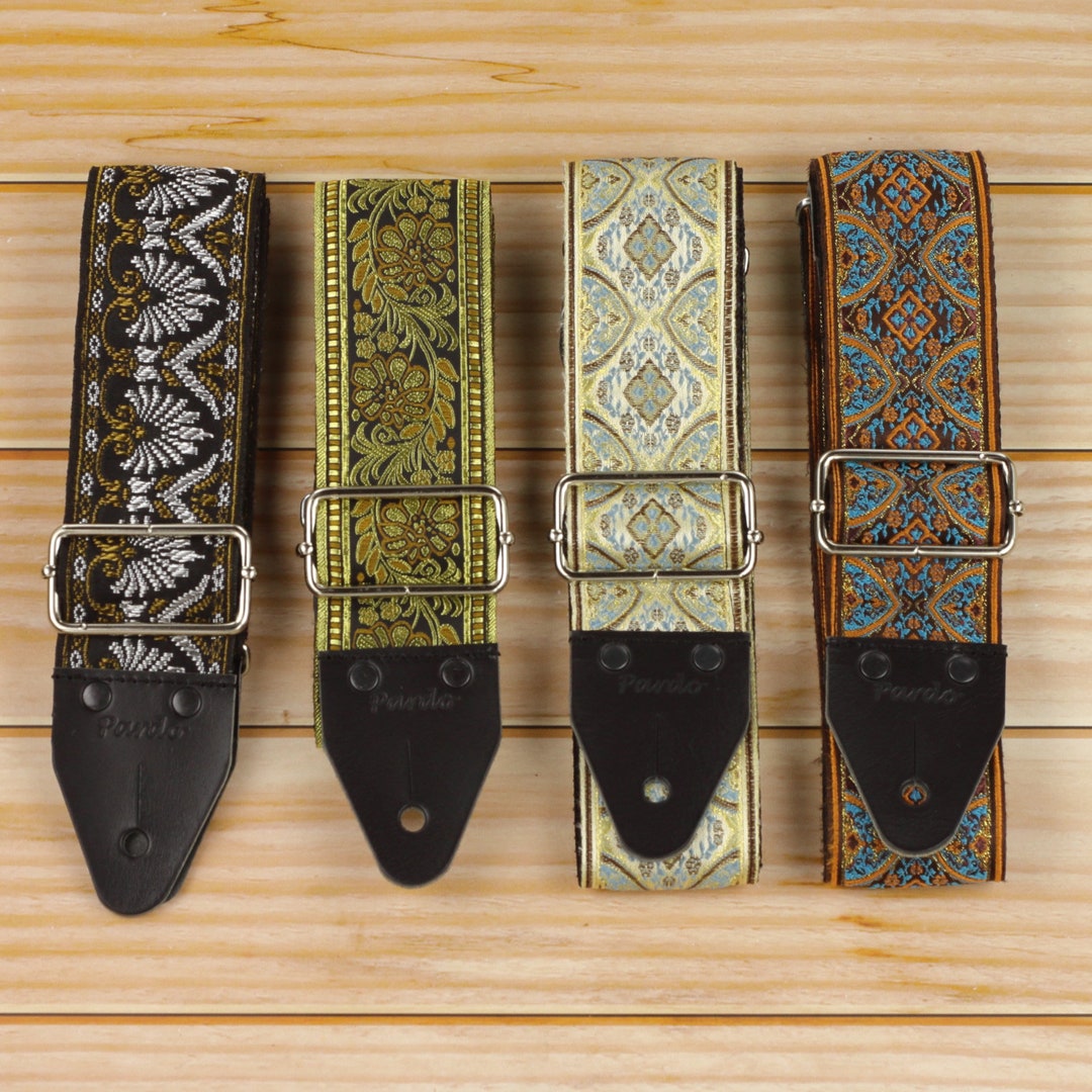 Wide Guitar Strap Hippie, Retro Straps, Handmade Straps With Vintage ...