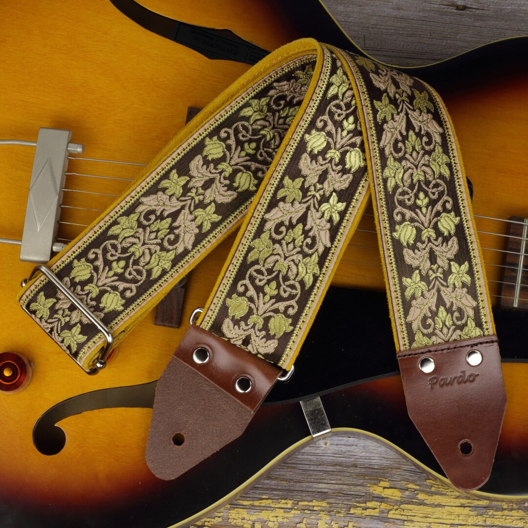 Wide Guitar Strap With Backside Suede Hippie Style From the 60s - Etsy