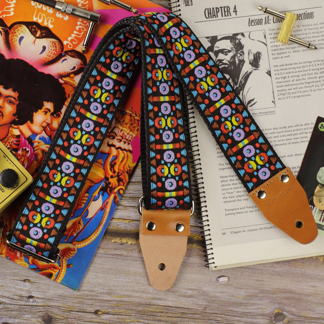 Long Guitar Strap With Vintage Pattern 70 Inch, Choose One Model - Etsy
