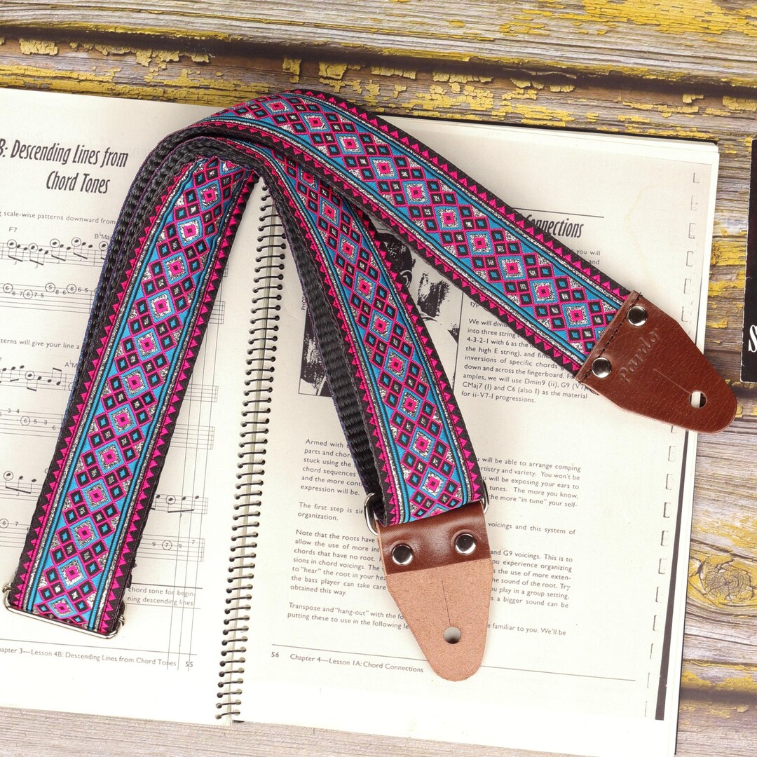 Geometric Style Guitar Strap Model Alien - Guitar Strap Personalized - Etsy