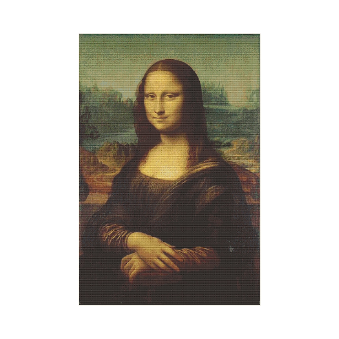 Mona Lisa Cross Stitch Pattern. Real Life Size Design - Etsy