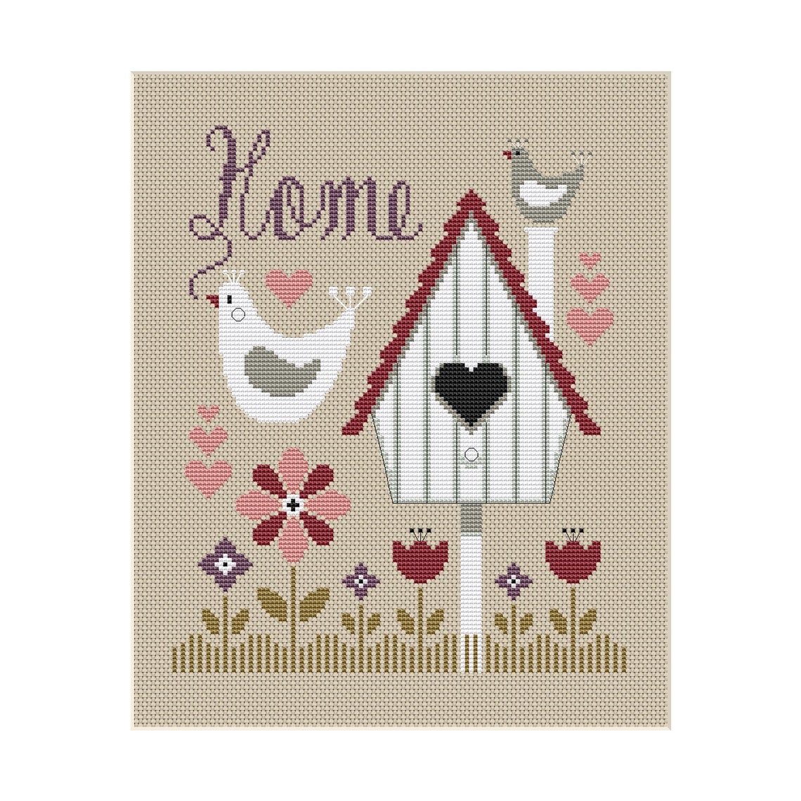 Birdhouse Home Cross Stitch Pattern Instant PDF Chart Download - Etsy