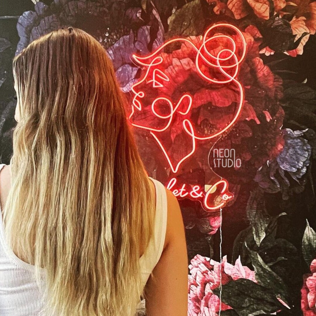 Woman With Hair Bun LED Neon Sign, Custom Neon, Neon Light - Etsy
