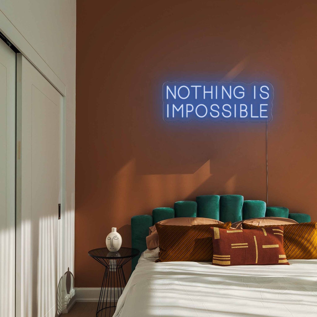 Nothing is Impossible LED Neon Sign Bedroom Light, Custom Neon Office ...