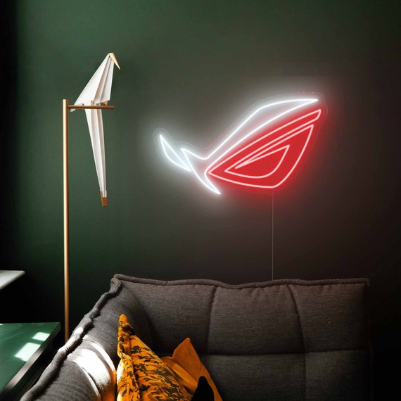 Internet Cafe Signage ROG LED Neon Sign,Neon Sign Bedroom Wall Decor ...