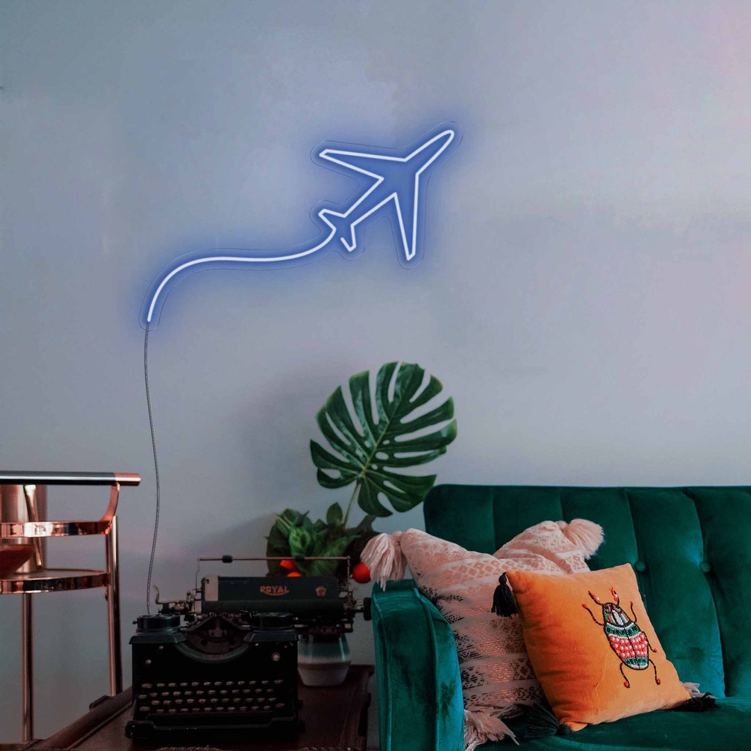 Jet Plane LED NEON SIGN Retail Sign, Kids, Custom Sign, Christmas Gift ...