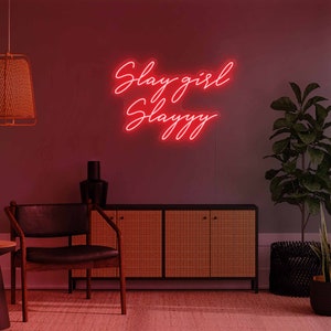 Slay Girl Slay LED Neon Sign Bedroom and Home Gym Light - Etsy