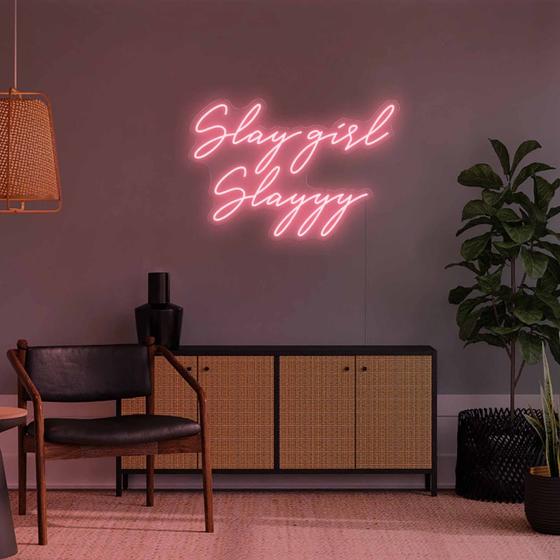 Slay Girl Slay LED Neon Sign Bedroom and Home Gym Light | Etsy