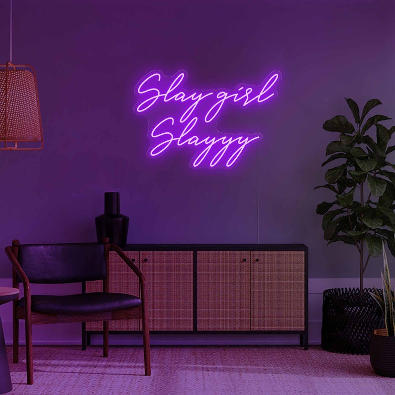 Slay Girl Slay LED Neon Sign Bedroom and Home Gym Light | Etsy