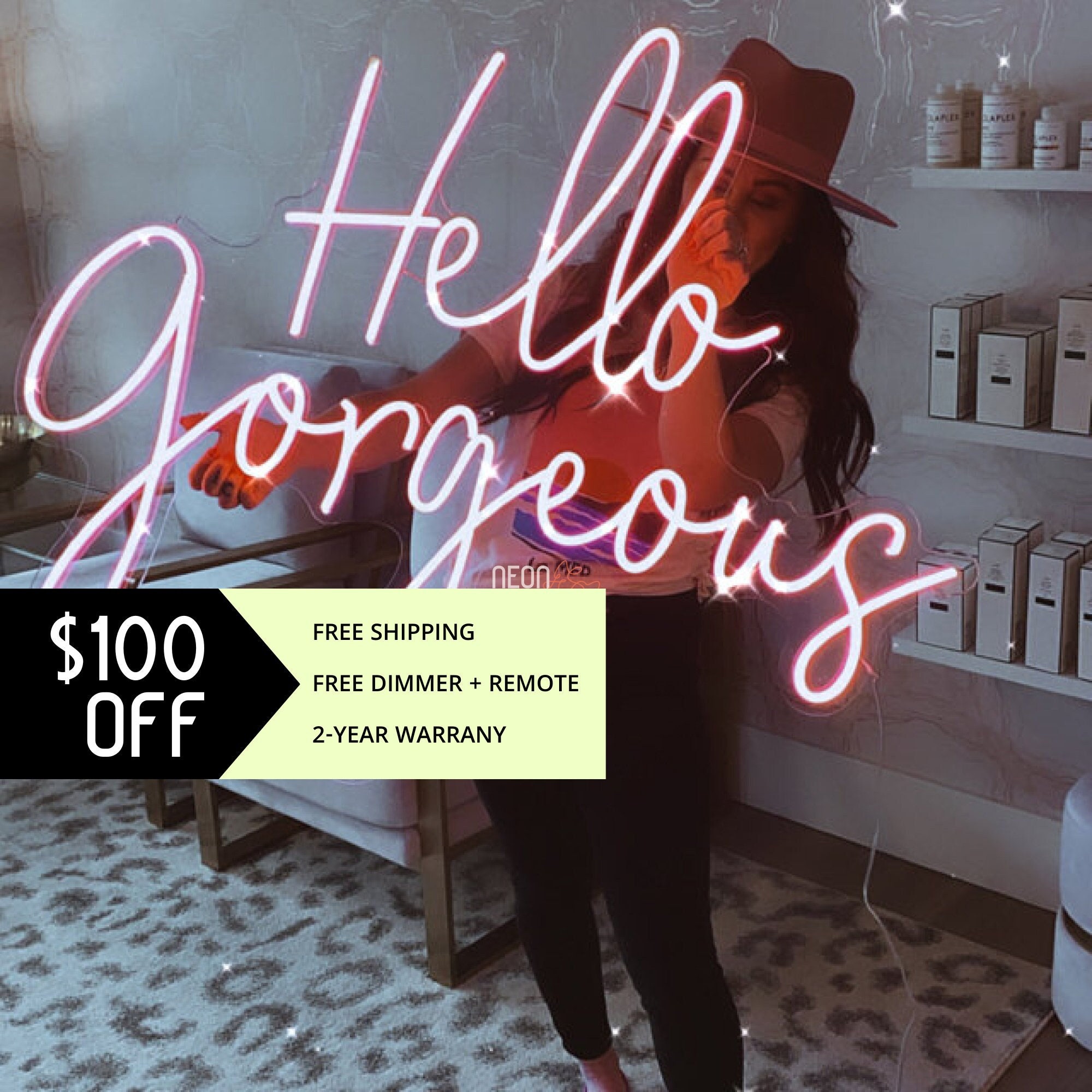 Hello Gorgeous Custom LED Neon Sign Light for Home Wall Decor - Etsy