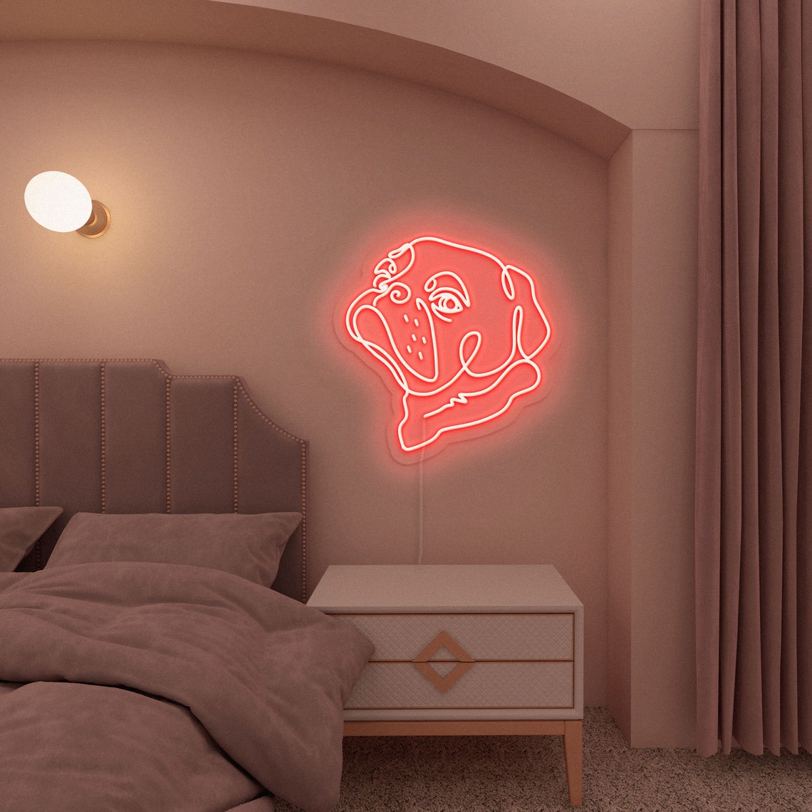 Pug LED Neon Sign Custom Neon Neon Light | Etsy
