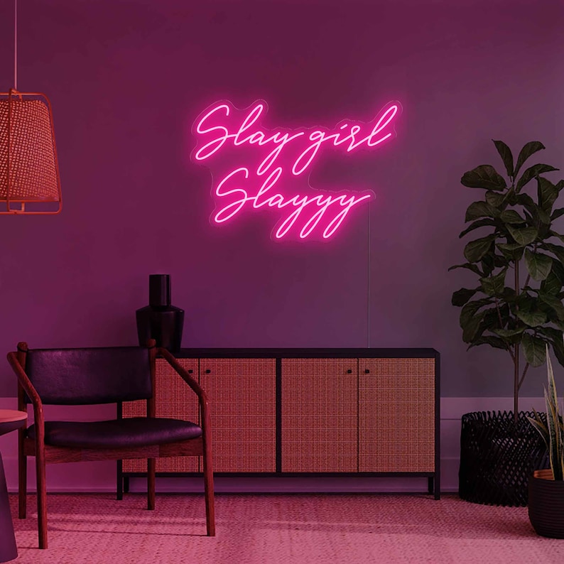 Slay Girl Slay LED Neon Sign Bedroom and Home Gym Light | Etsy