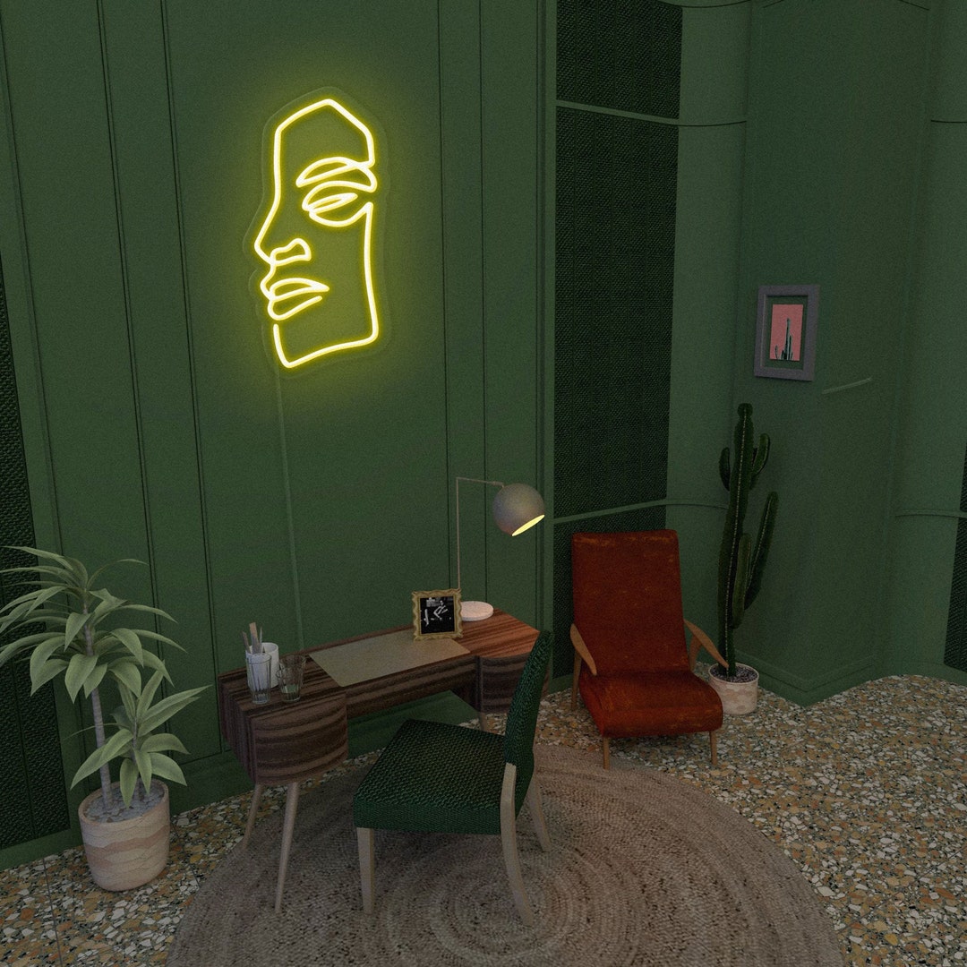 Tall Face LED Neon Sign, Custom Neon, Neon Light - Etsy