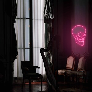 Skull LED Neon Sign Custom Neon Neon Light Halloween - Etsy