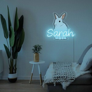 Bunny Kids Name Neon Sign Custom LED Neon Sign Bedroom - Etsy