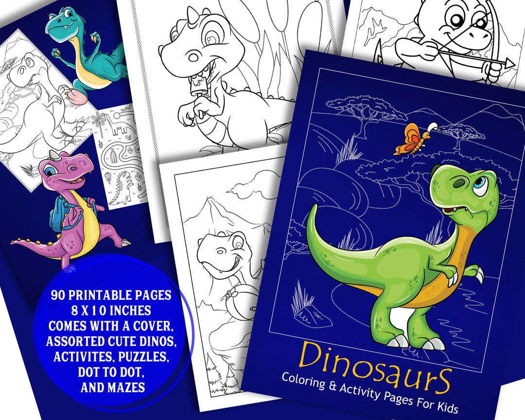 Dinosaurs Coloring & Activity Book for Kids: Color Me With Assorted ...