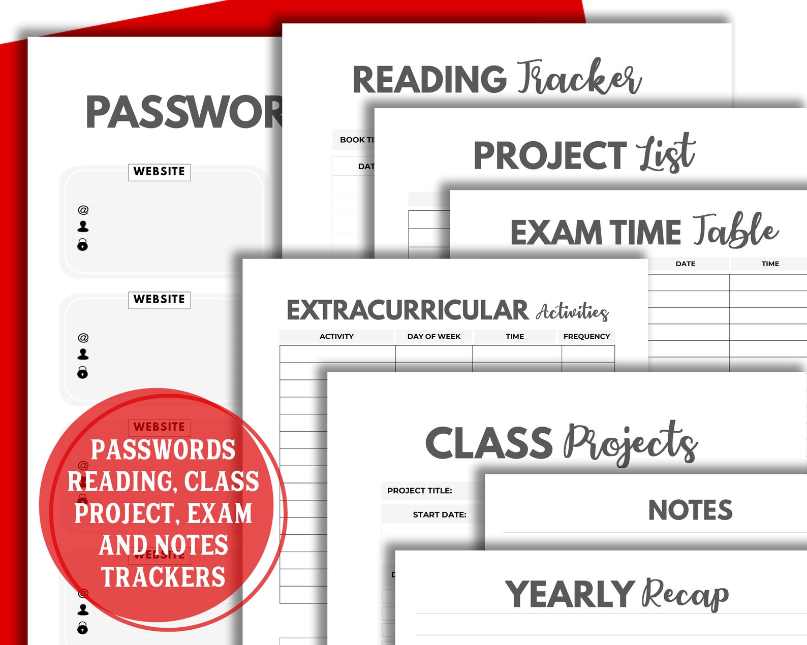Printable Teacher Planner Log Book Sheets PDF Simple Old School ...